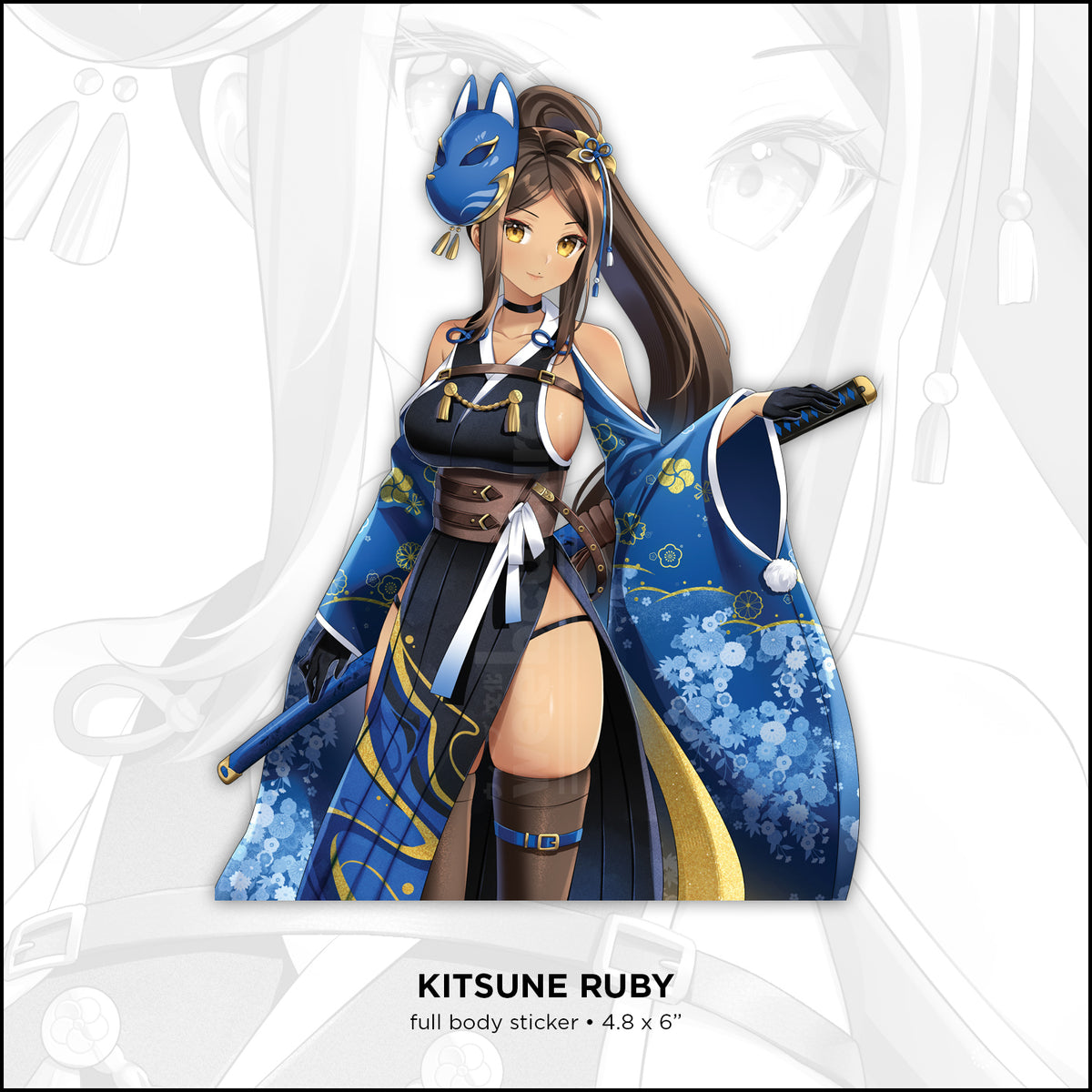 [OC] Kitsune Ruby Sticker – Weeb Culture